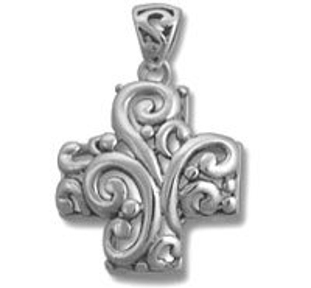 Sterling Silver Filigree Cross Pendant, Large Cross Pendant, Jewelry ...