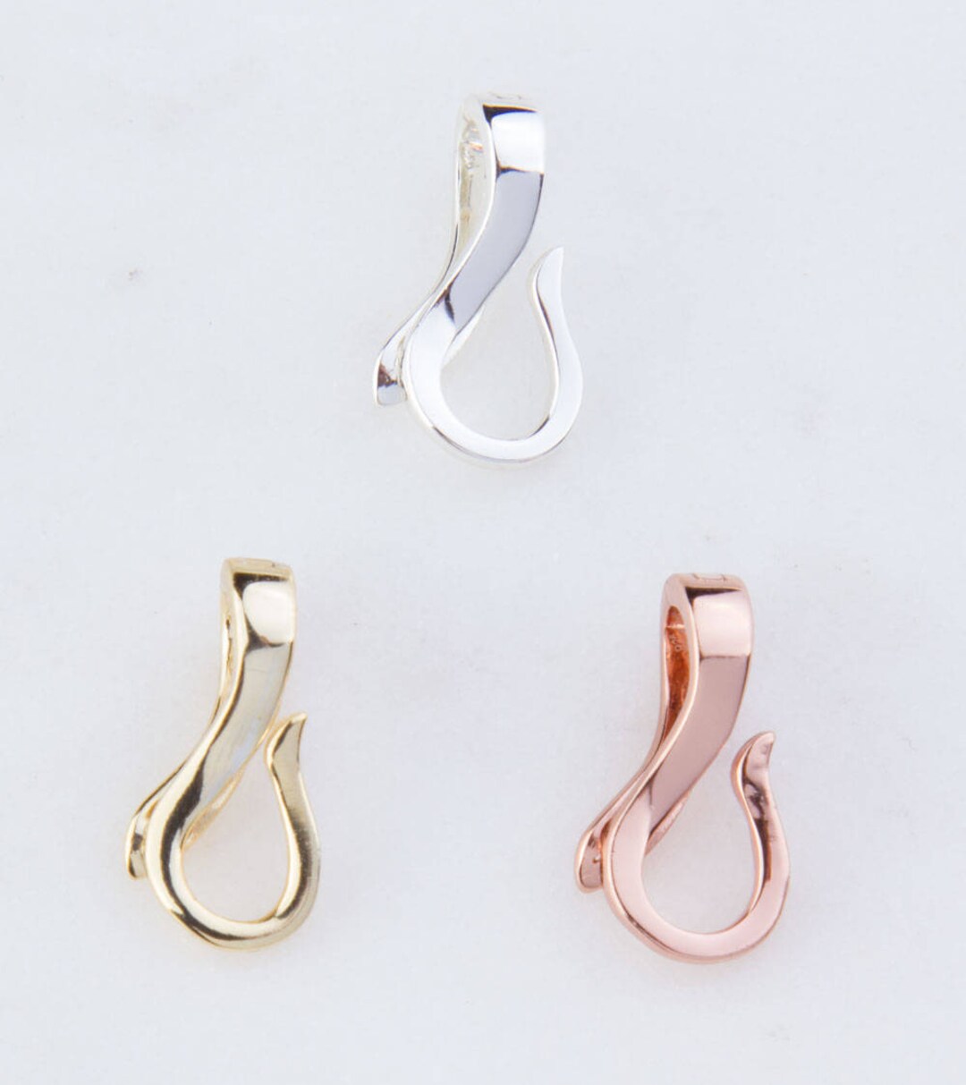 2pcs-large Sterling Silver, Gold Plated, Rose Gold Plated Pendant ...