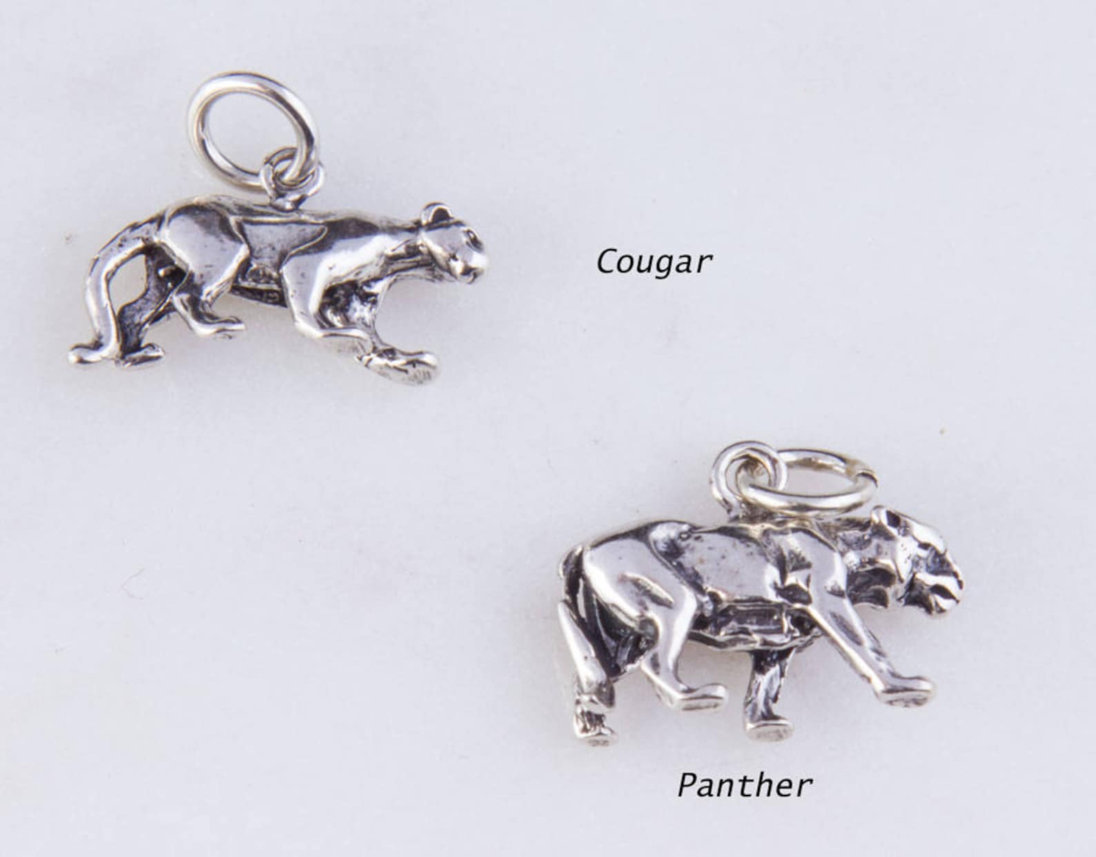 Sterling Silver Cougar or Panther Charm, School Mascot Charm, Priced ...