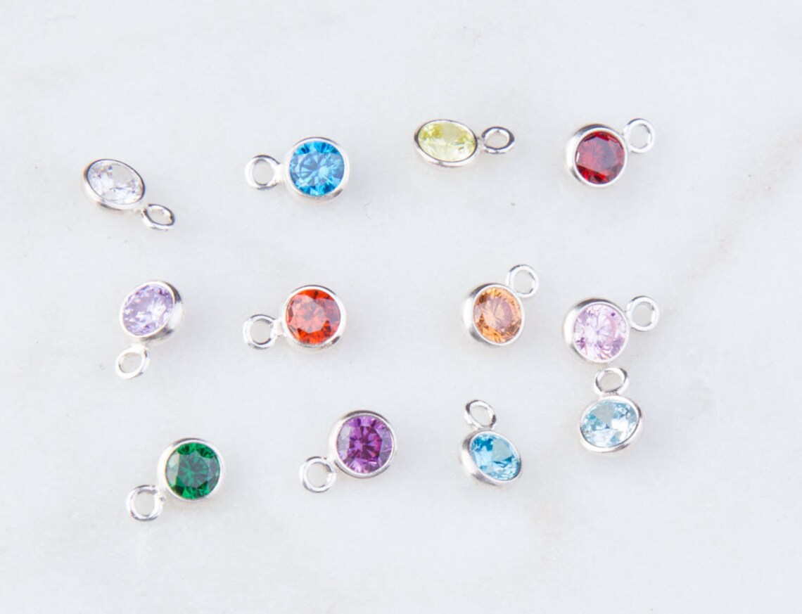 3mm Sterling Silver Birthstone Cubic Zircornia Pendant, Silver Cz Drop ...