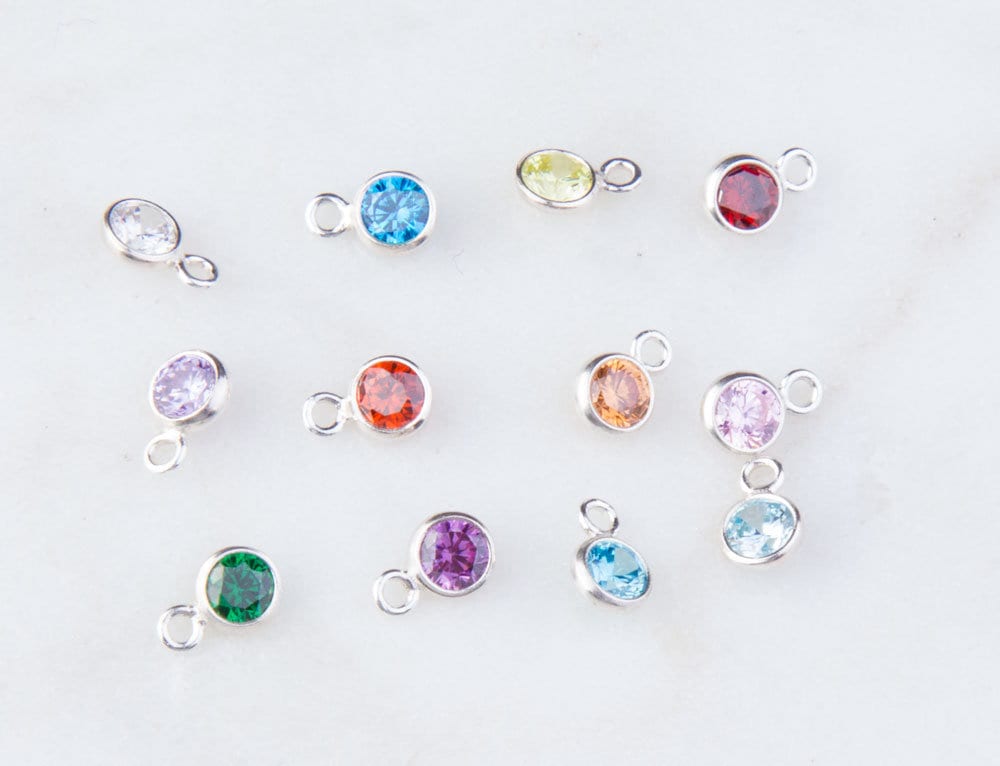 3mm Sterling Silver Birthstone Cubic Zircornia Pendant, Silver Cz Drop ...
