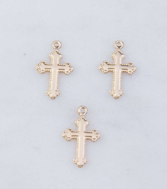 5pcs-plain Rope Crosses in Sterling Silver Gold Filled Rose - Etsy