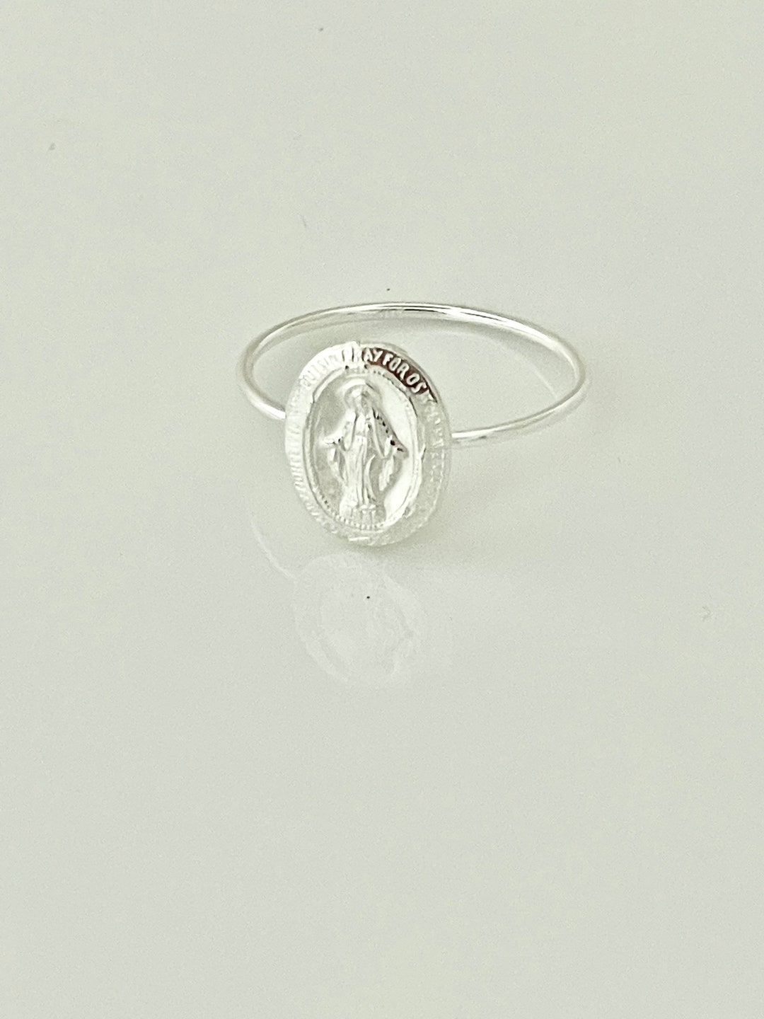 Sterling Silver Dainty Virgin Mary Ring, Religious Ring, Gift for Her ...