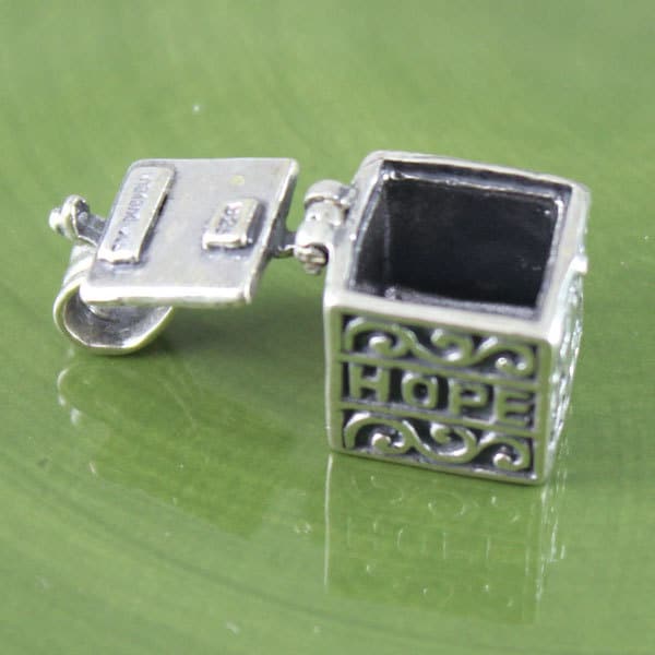 Sterling Silver Faith Hope Cross Prayer Box Pendant Prayer | Etsy