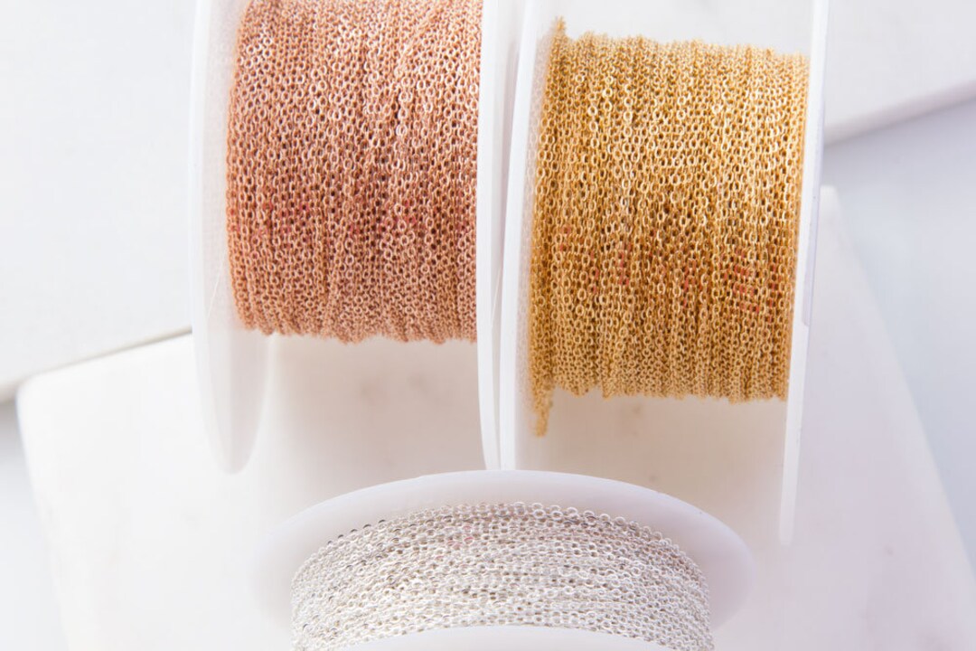 1mm Beading, Stringing Beads Chain in Sterling Silver, Gold Filled ...