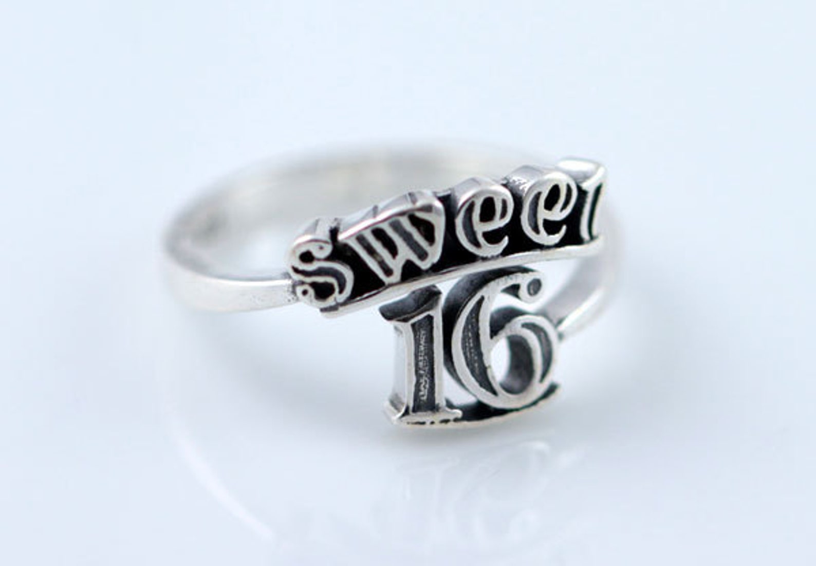 Sweet 16 Sterling Silver Ring Adjustable Rings Sixteenth - Etsy