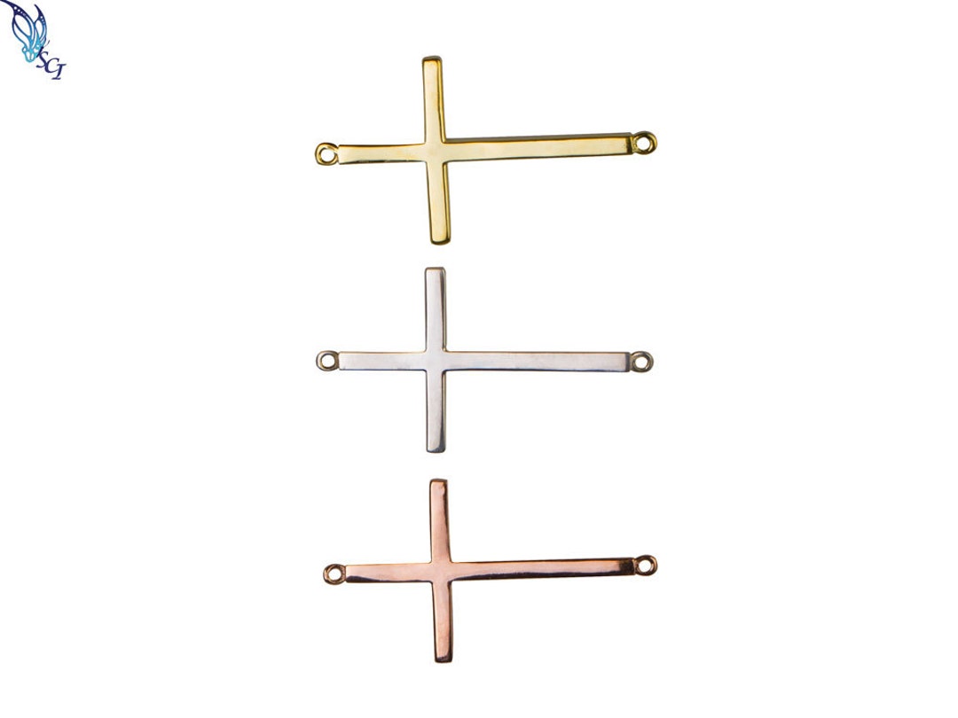 Set of 3, Large Plain Cross Link, Cross Link Connector, Plain Cross ...