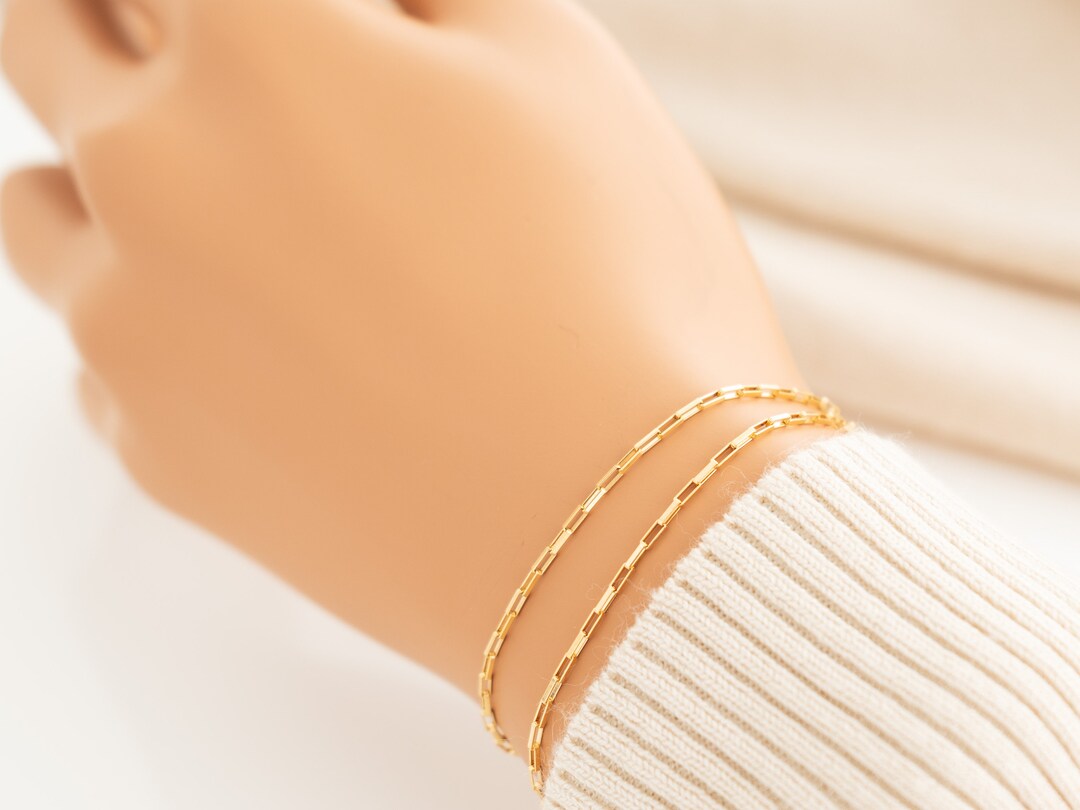 Long Box Chain in Gold Filled, Permanent Chains, Permanent Bracelet ...