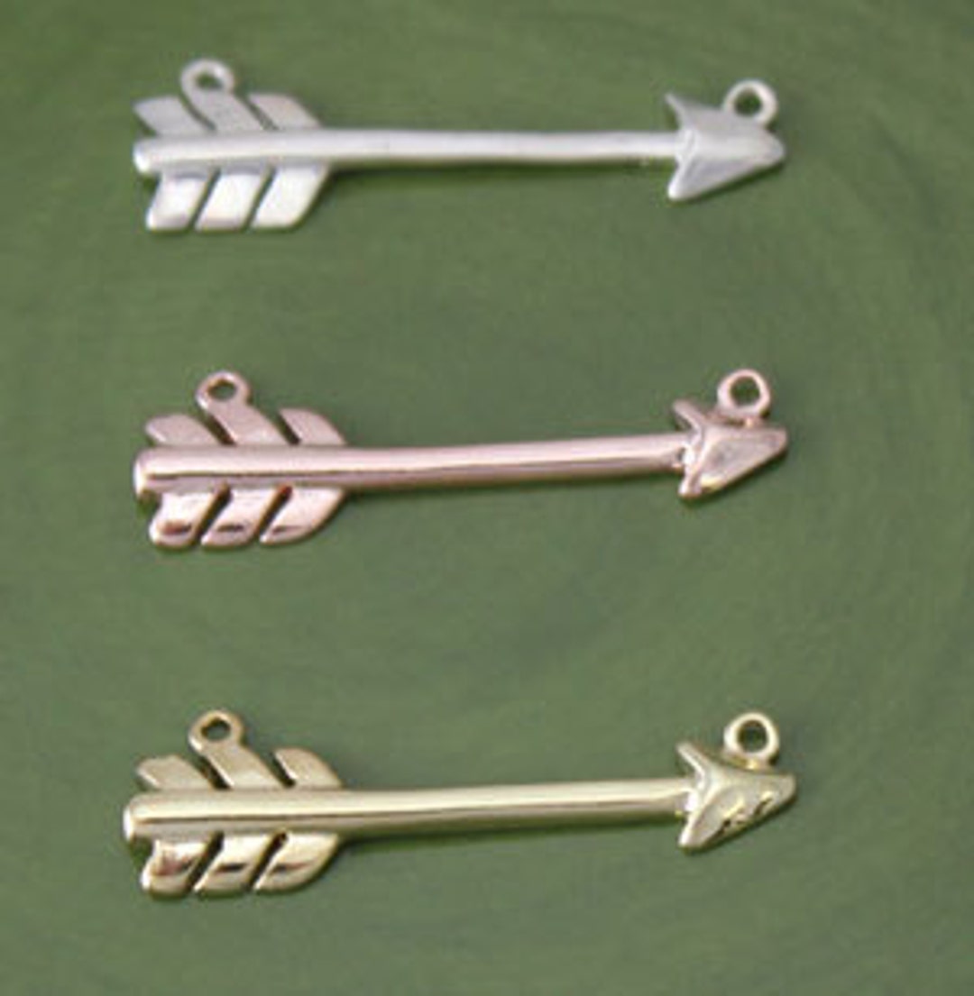 Set of 3,arrow Link Connector, Sterling Silver, Gold Plated, Rose Gold ...