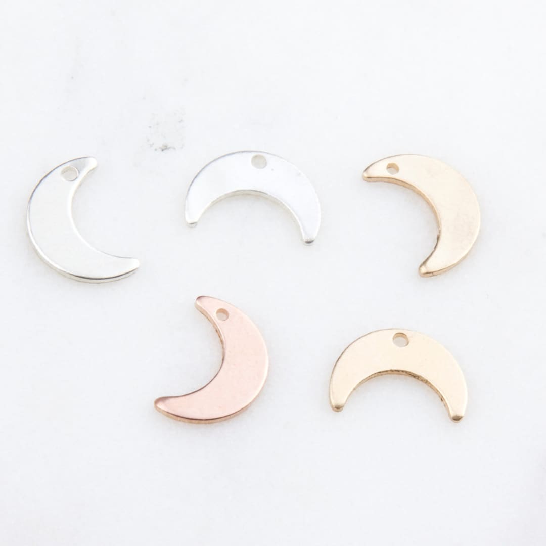 10pcs-mini Crescent Moon Pendant ,jewelry Making Supplies, Tiny Moon ...