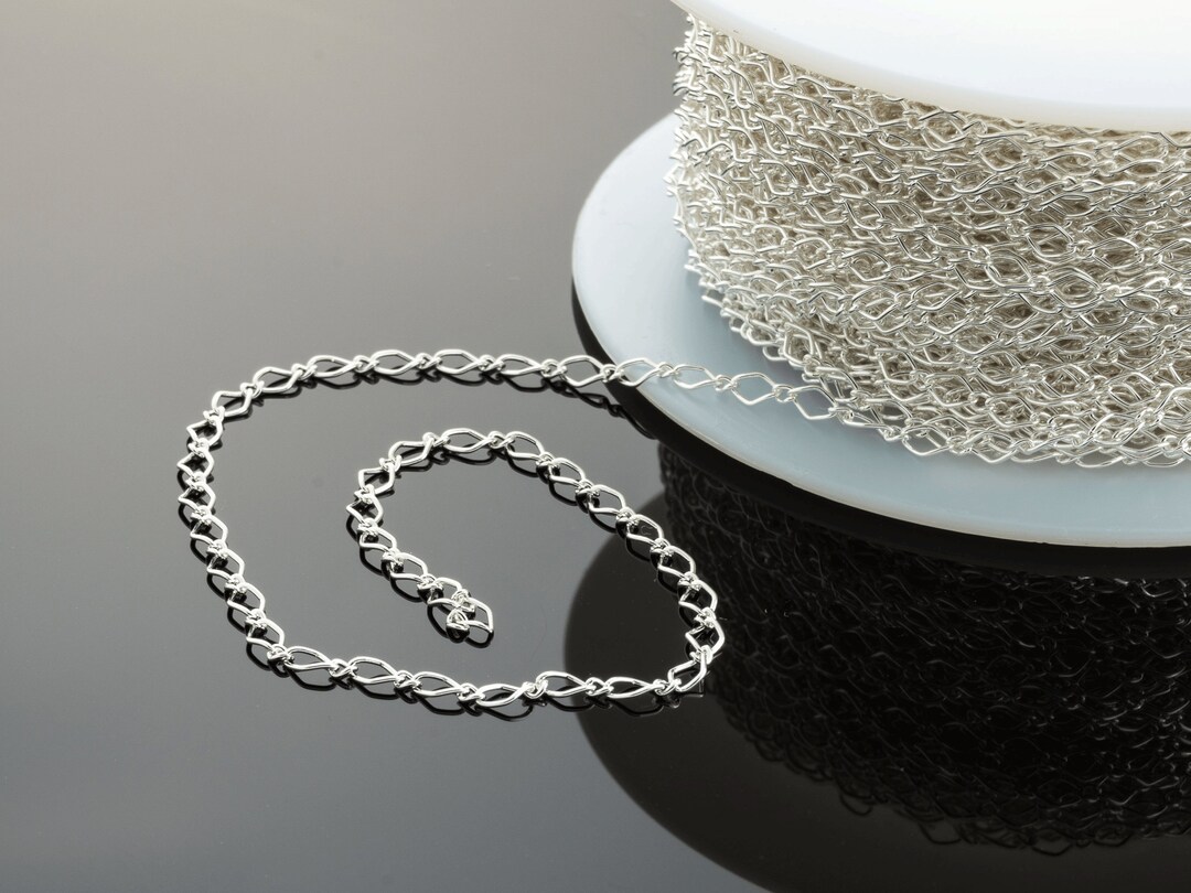 Tiny Diamond Shape With Link Chain by Foot, Great for Permanent Jewelry ...