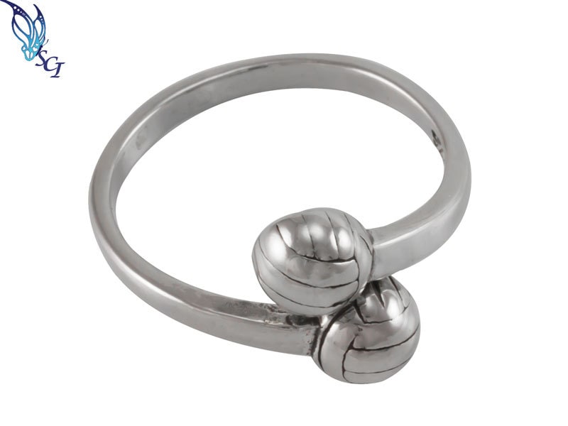 Volleyball Adjustable Ring, Sterling Silver, Sports Jewelry, Adjustable ...