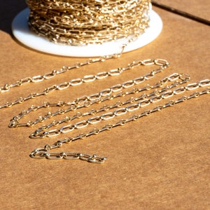 14K Gold Filled Rectangle Texture Chain by Foot, Permanent Jewelry ...