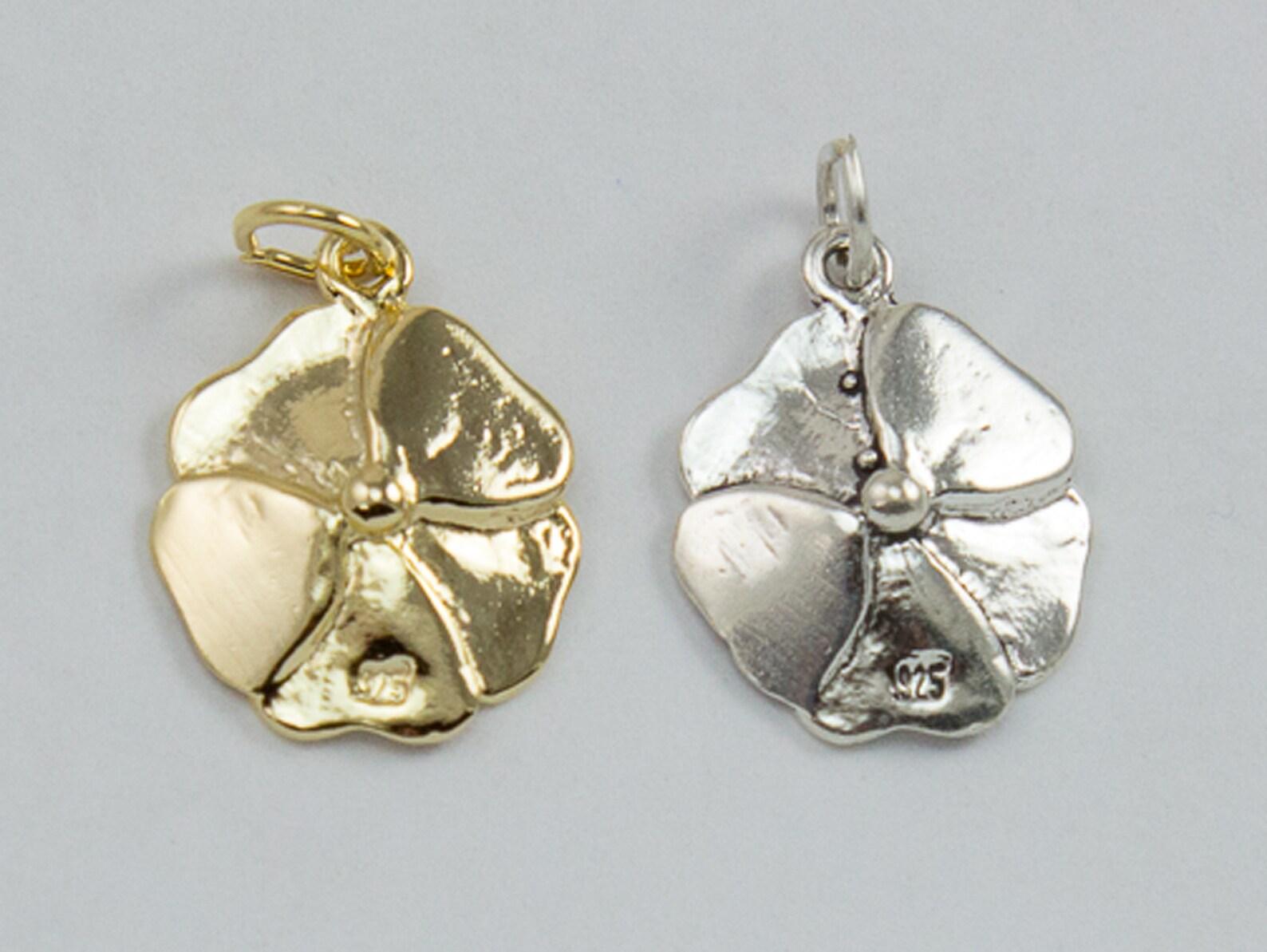 Sterling Silver Flower Charm Flower Charms Garden Charms - Etsy
