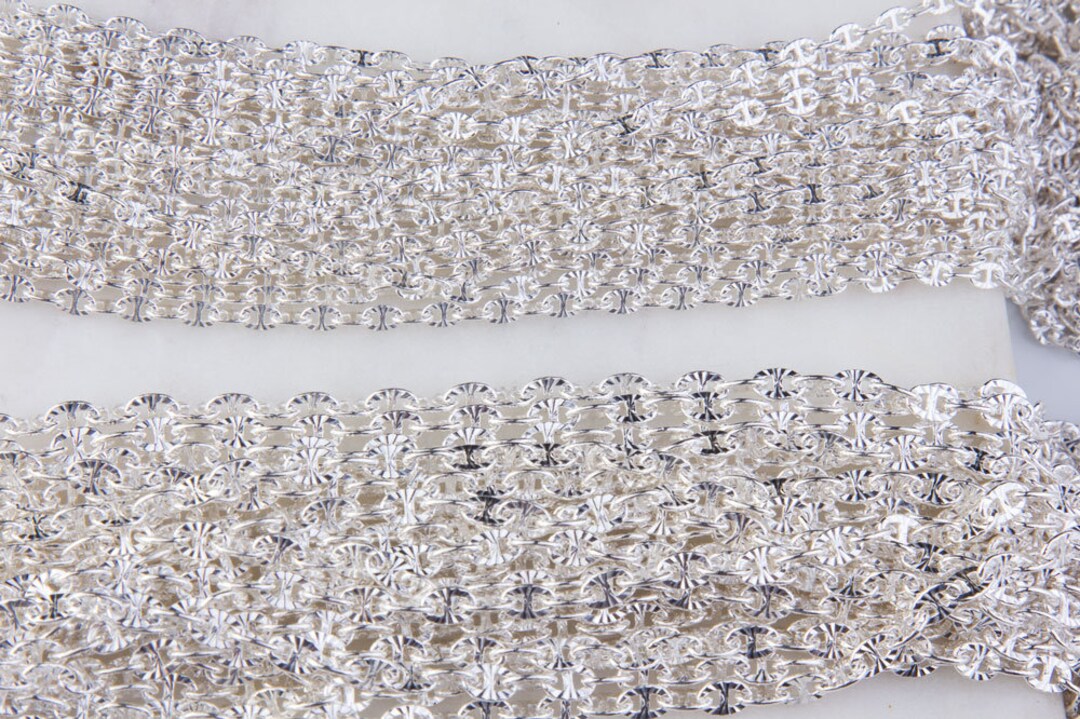 Oval Double Hole Plain Blank Chain by Foot in Sterling Silver, Chain ...