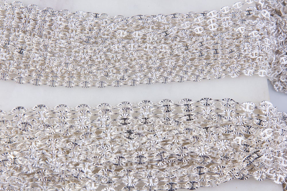 Oval Double Hole Plain Blank Chain by Foot in Sterling Silver, Chain ...