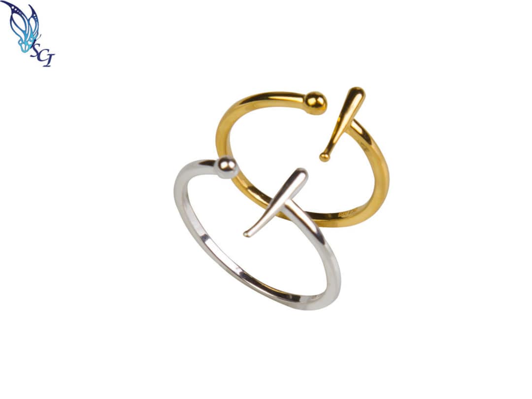 Baseball With Bat Adjustable Midi Ring, Adjustable Baseball Ring ...