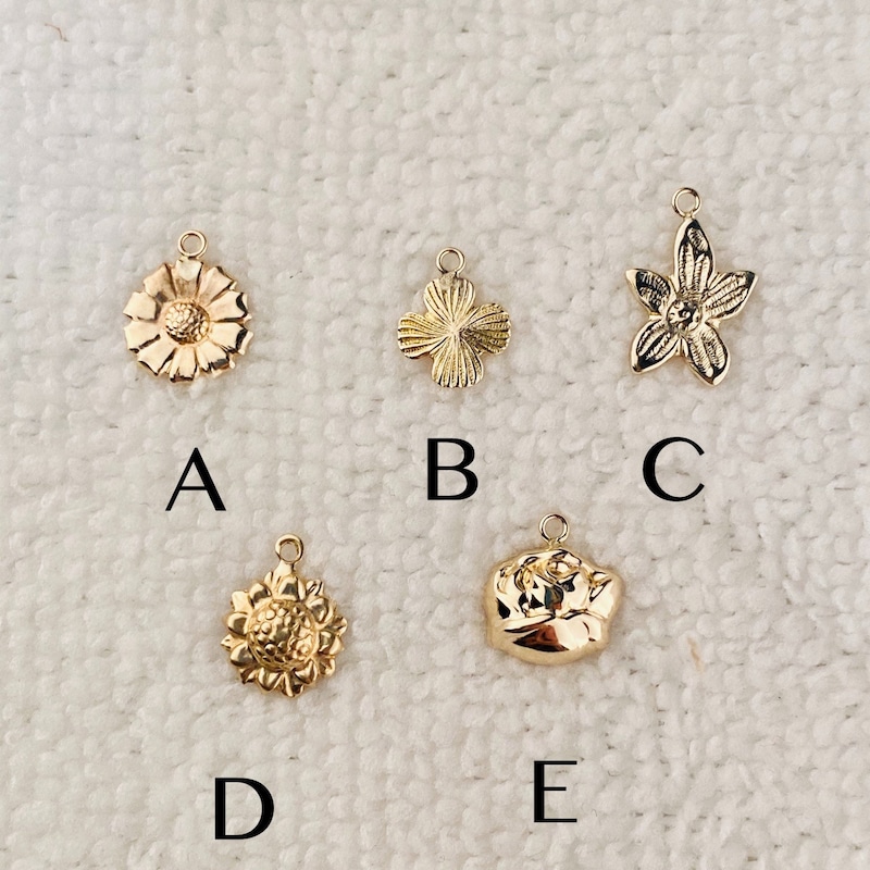 Gold Flower Charm - Etsy