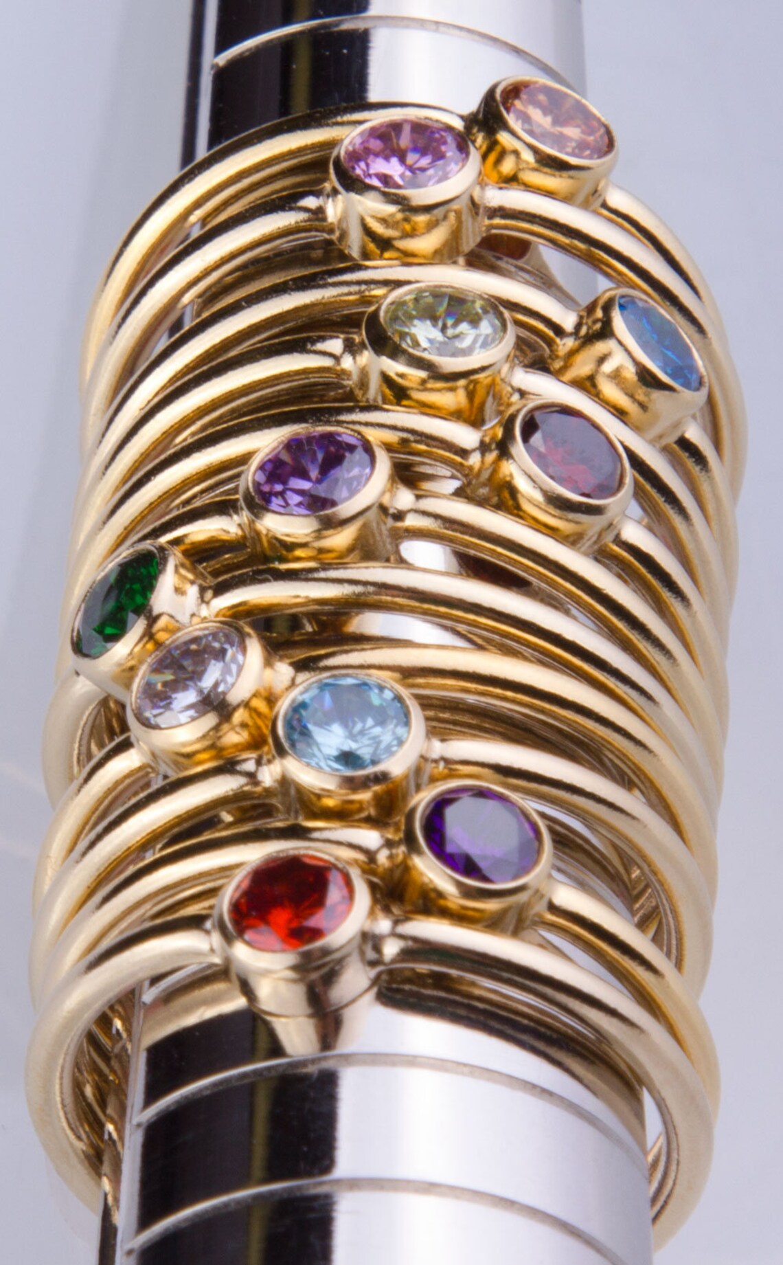 Gold Filled 4mm CZ Stackable Band Ring Size 7 Birthstone | Etsy