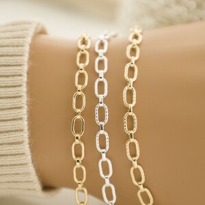 Texture Rectangle Chains by Foot in Sterling Silver, 14K Gold Filled, Jewelry Supplies ...