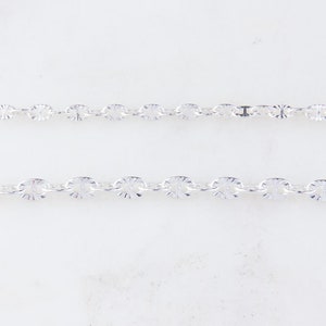 Oval Double Hole Plain Blank Chain by Foot in Sterling Silver, Chain ...