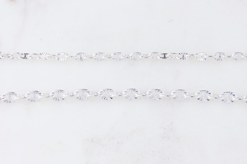 Oval Double Hole Plain Blank Chain by Foot in Sterling Silver, Chain ...