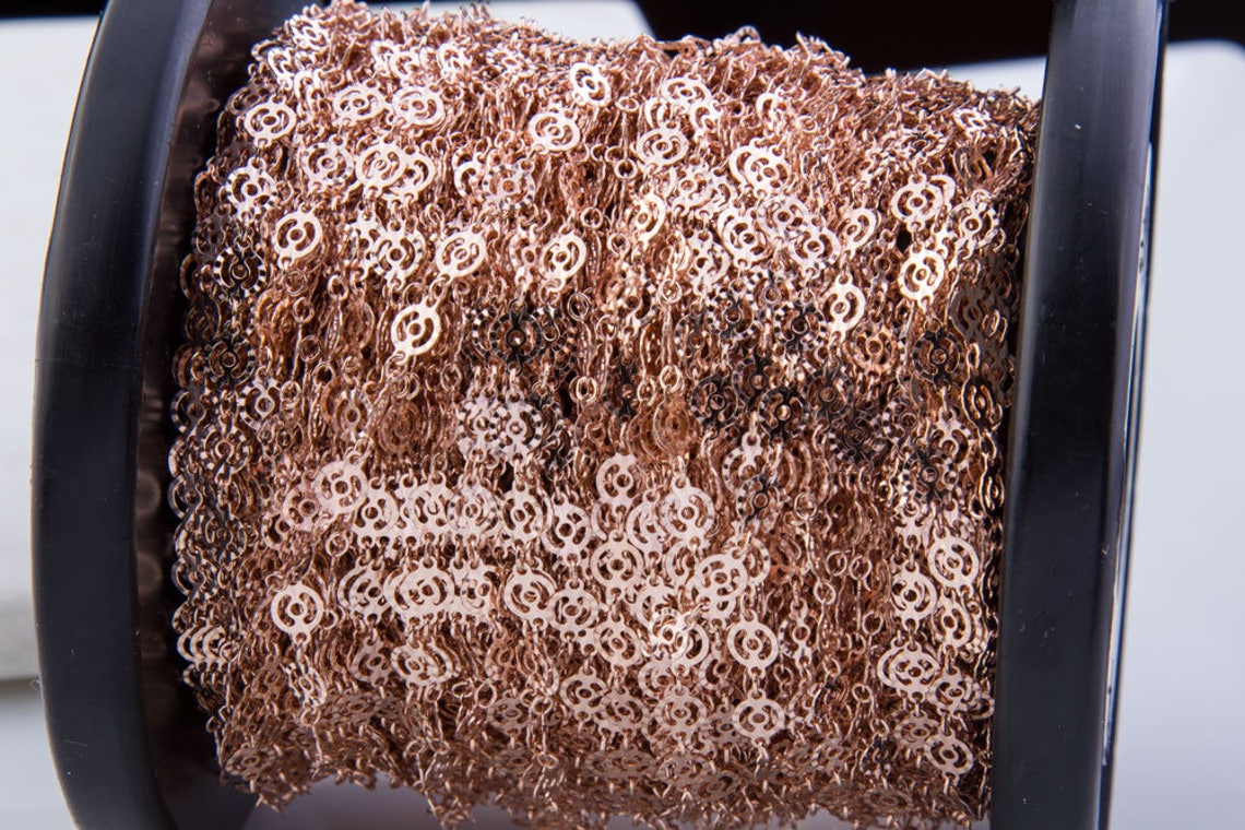 5 Feet-tiny Design Circle Plain Chain by Foot in Silver Gold - Etsy