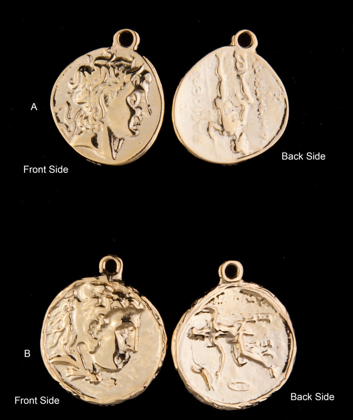 Vintage Style Gold Coin Gold Plated Over Sterling Silver - Etsy