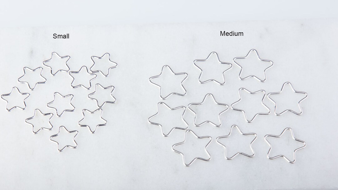 10pcs-small or Medium Stars Wire Link Connector Charm, Permanent ...