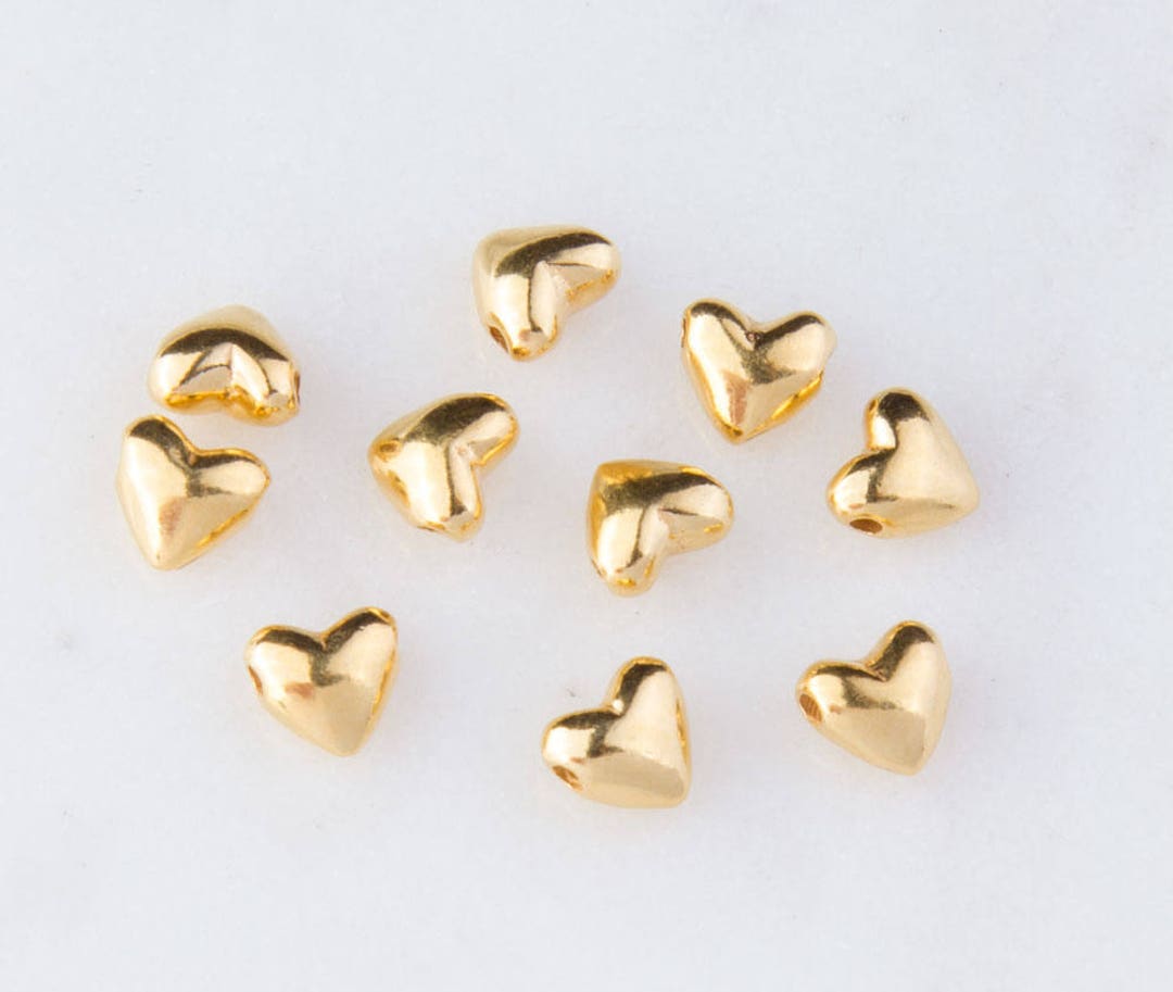 Set of 10 - Heart Slide Link, Holes Side Drilled, Plain Heart Slide ...