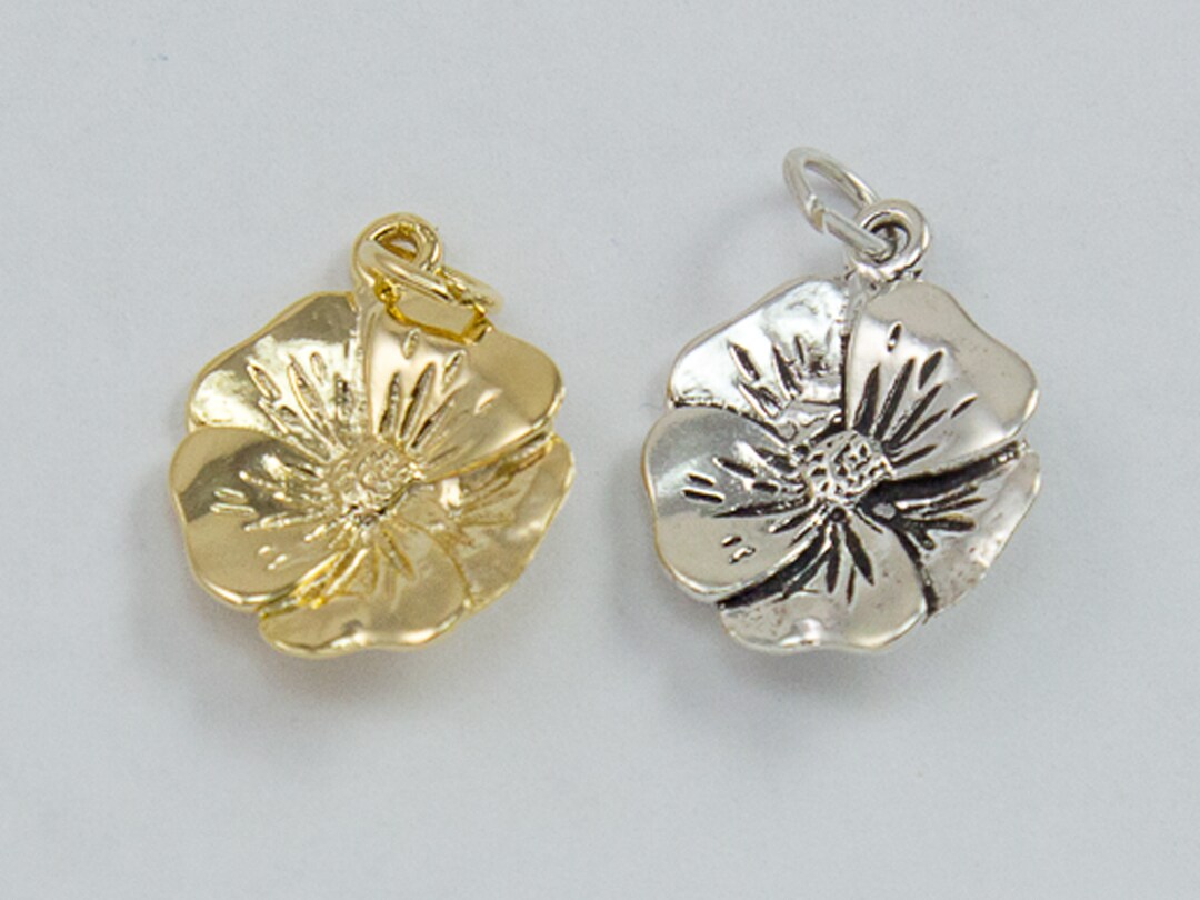 Sterling Silver Flower Charm, Flower Charms, Garden Charms, Charm for ...