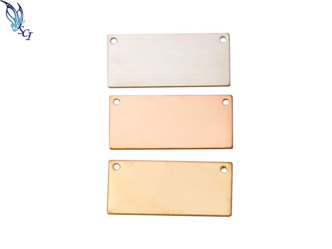 3pcs-22 X 10mm 24 GAUGE Gold Filled Large Rectangle Bar, Nameplate Bar ...