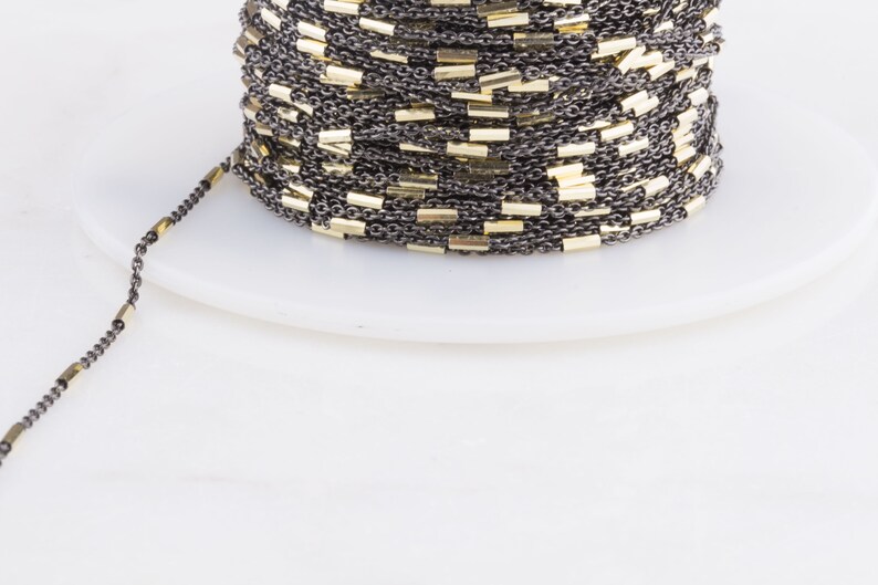 5 Feetsatellite Chain With Beads Chain by Foot Vermeil - Etsy