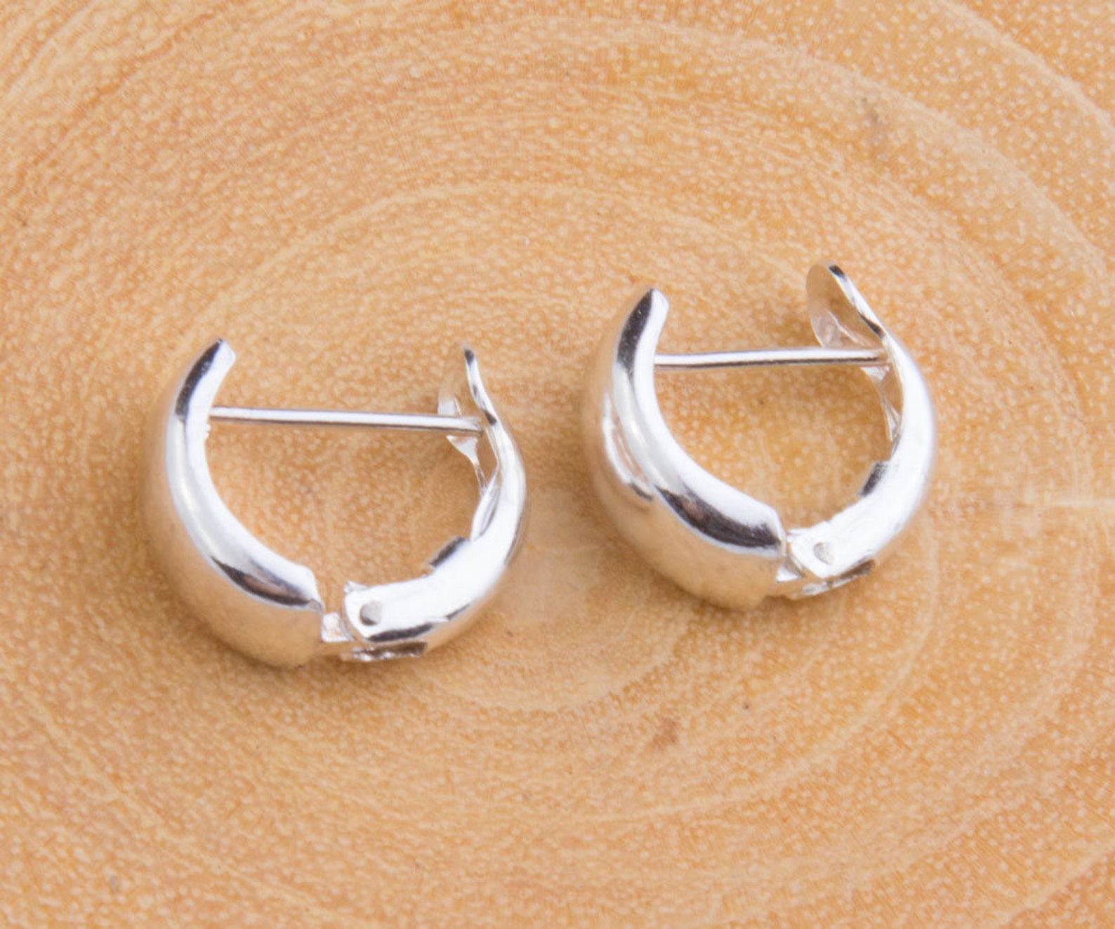 Sterling Silver Small Huggies Earring Component, Priced per Pair ...
