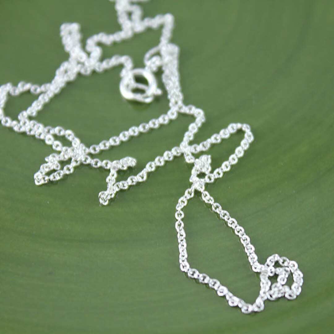 Sterling Silver 1.1mm Tiny Cable Chain Necklace, Daily Wear Sterling ...