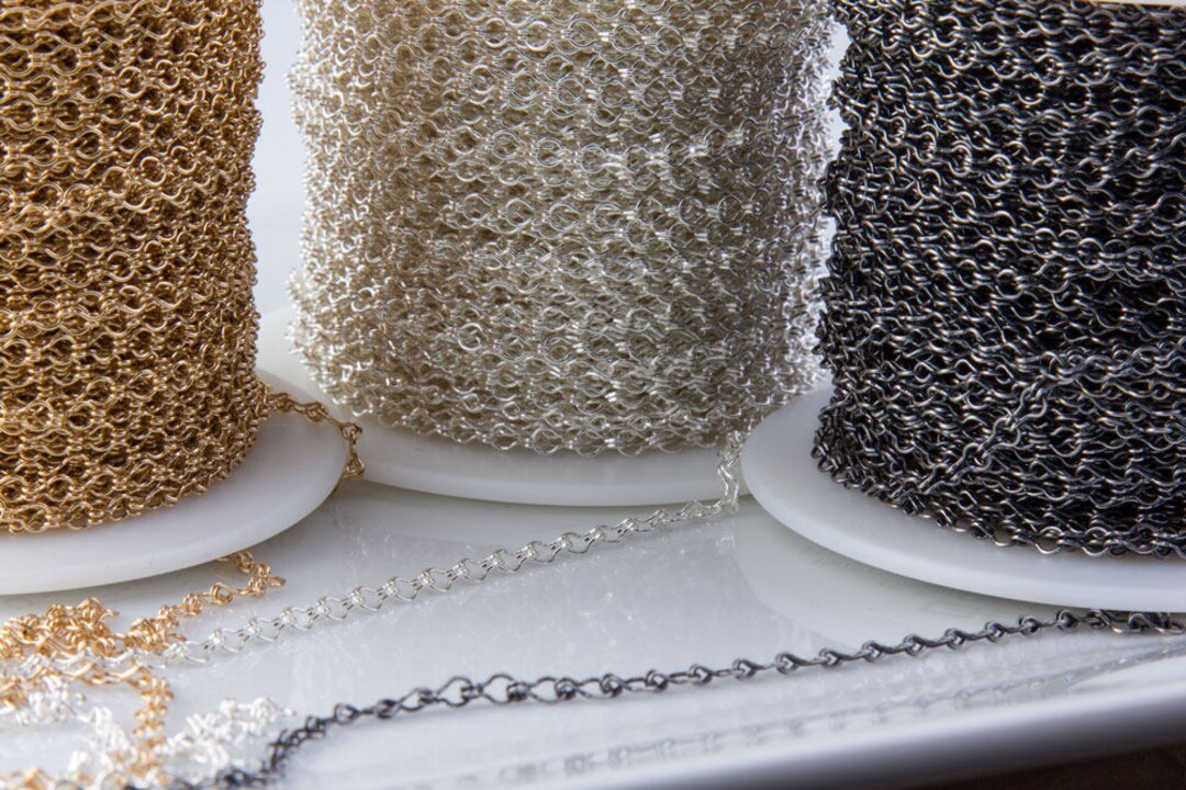 3ft-fish Hook Chain by Foot in Sterling Silver, Gold Filled and Black ...