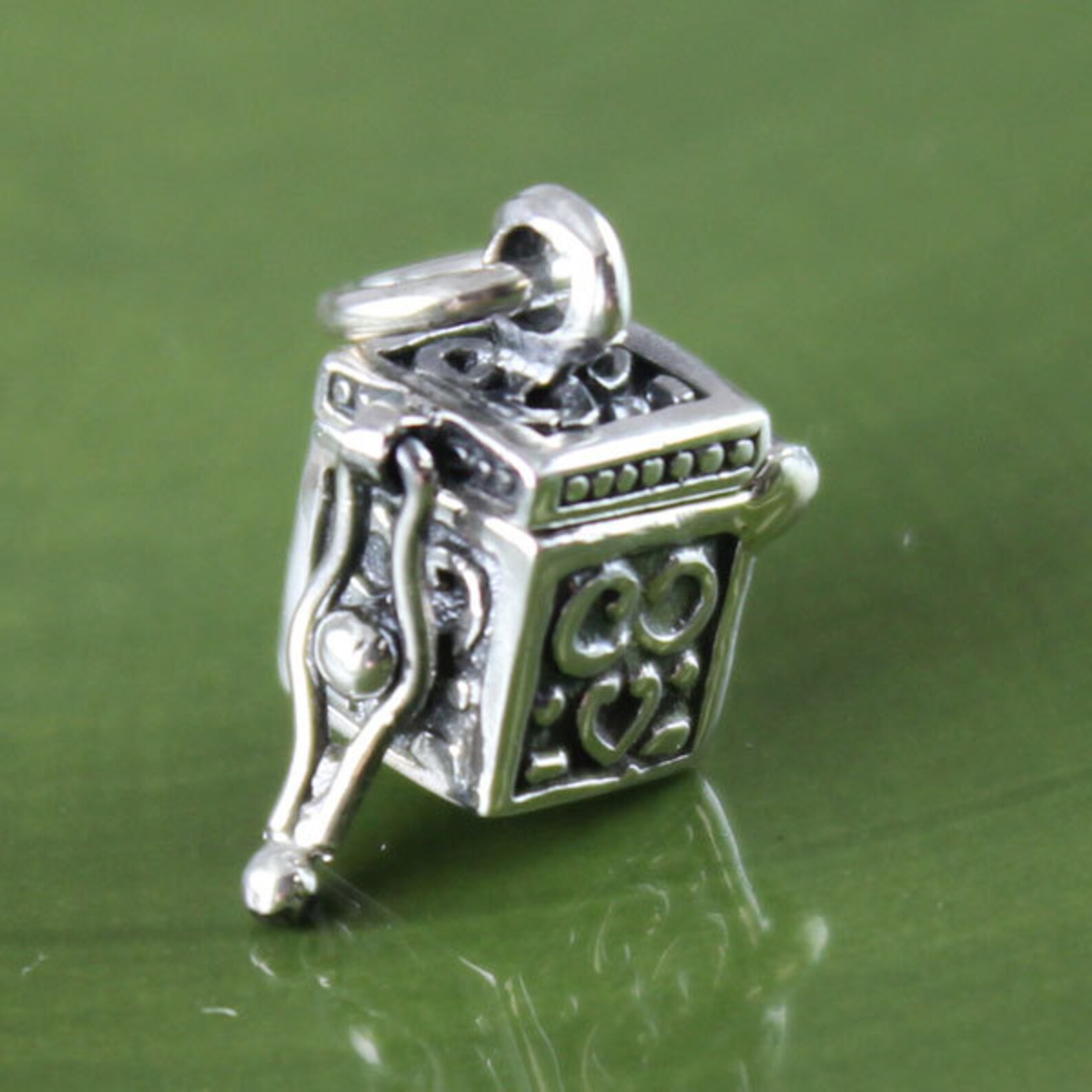 Sterling Silver Filigree Prayer Box, Charm Pendant, Prayer Locket ...