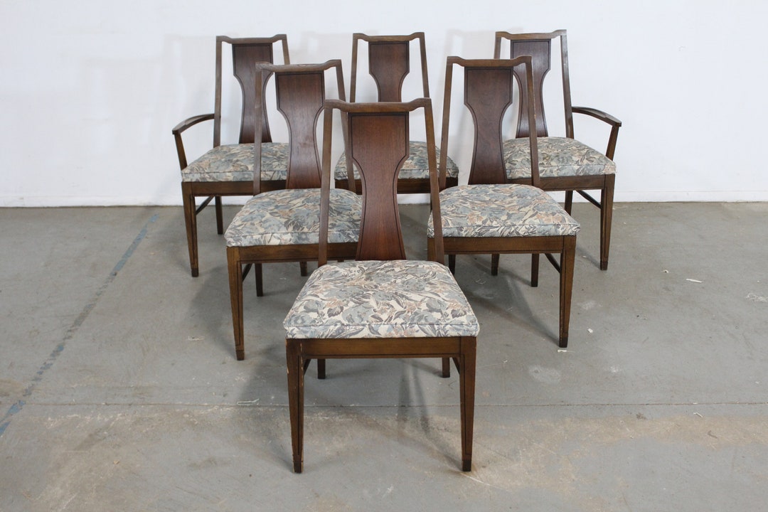 Set of 6 Mid-century Modern Broyhill Emphasis Walnut Dining Chairs - Etsy