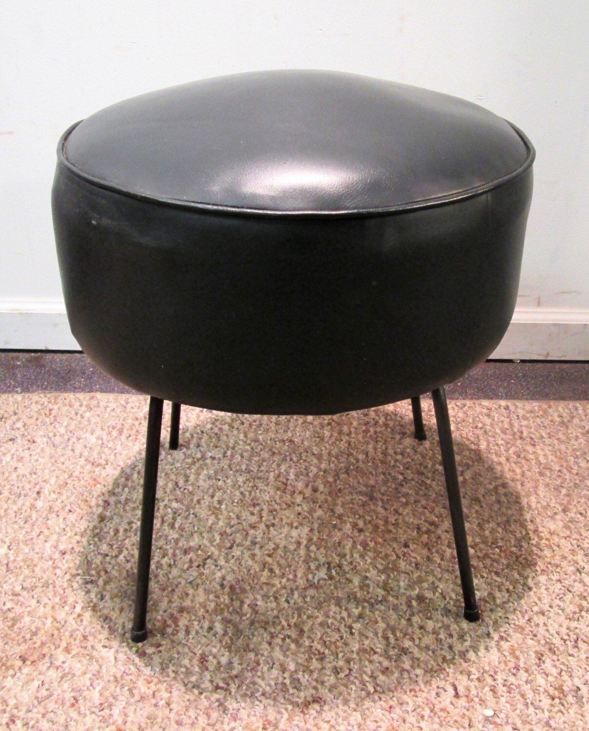 Mid Century Modern Ottoman Atomic Free Space Vinyl Stool/Hassock on ...