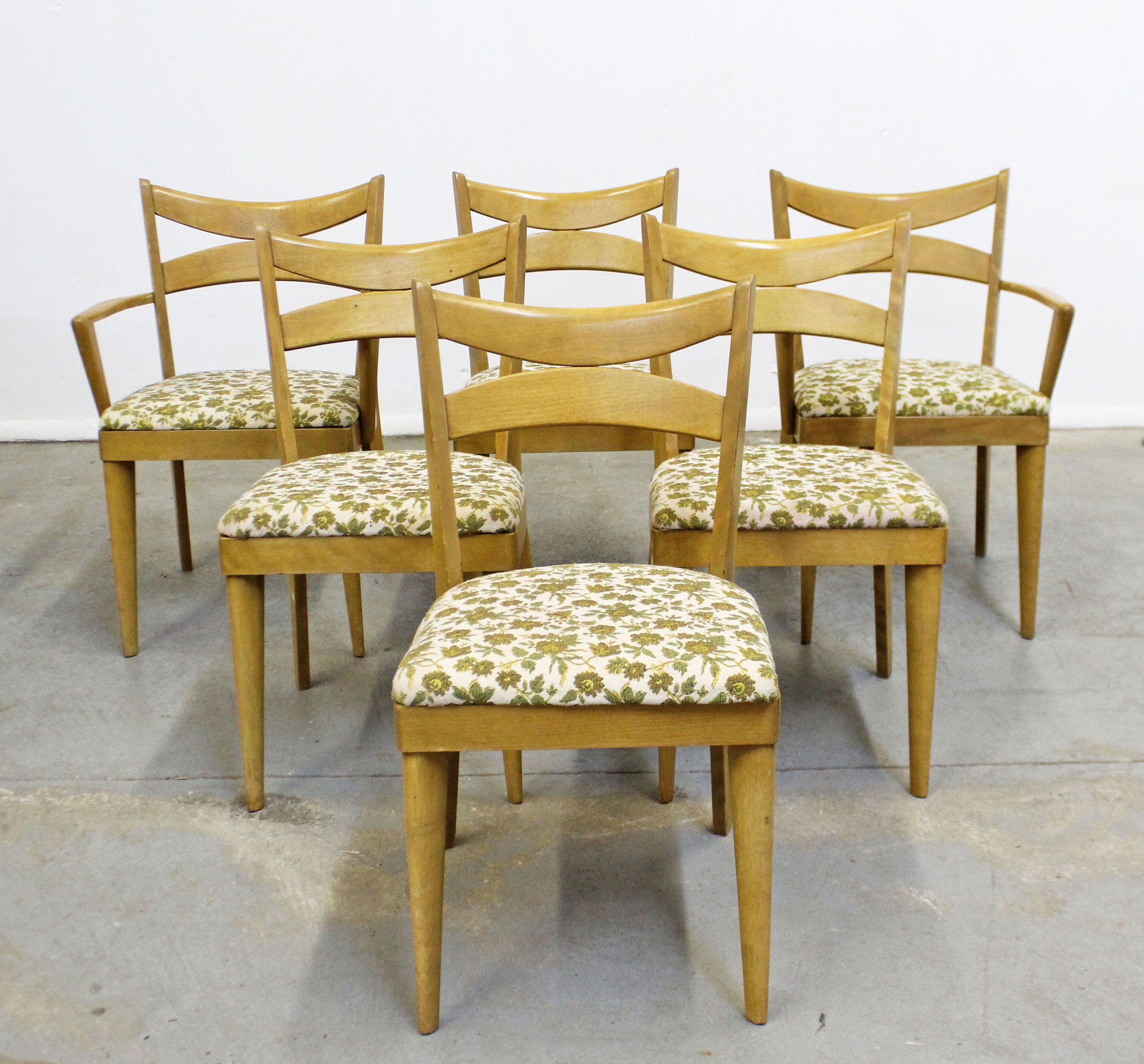 Heywood Wakefield Set of 6 Mid-Century Modern Wheat Bow Tie Dining ...