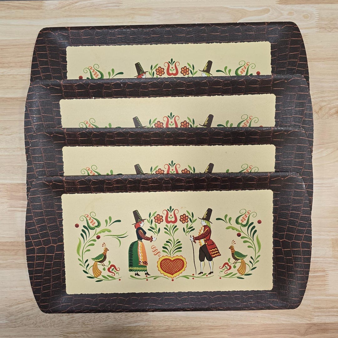 Set 4 Vintage MCM Kentley Oversized Buffet Serving Trays Pennsylvania ...