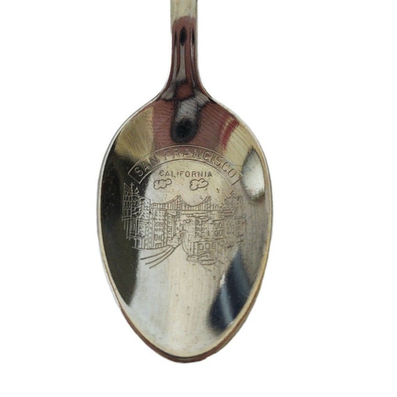 San Francisco California Cable Car Souvenir Spoon Engraved Golden Gate ...