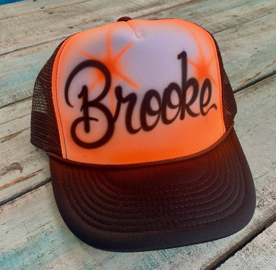Personalized Gifts | Name BROOKE Airbrush Trucker Hat | 80's 90's 2000 ...