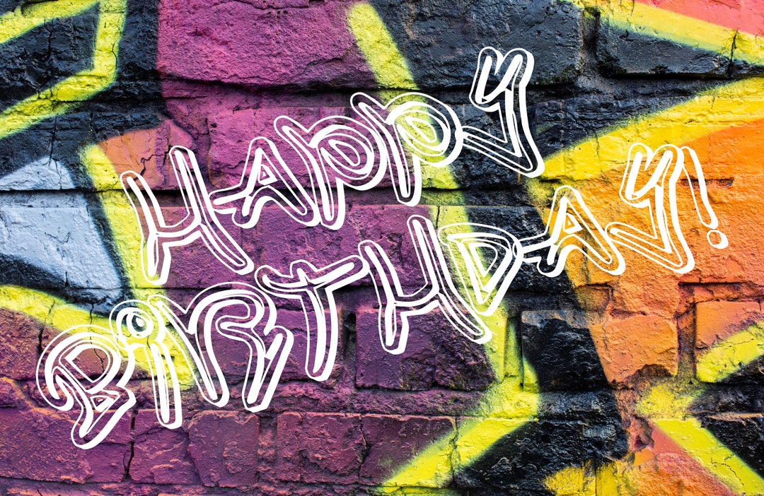 Graffiti Airbrush Party Backdrop Downloadable Kids Adult Teen Tween ...