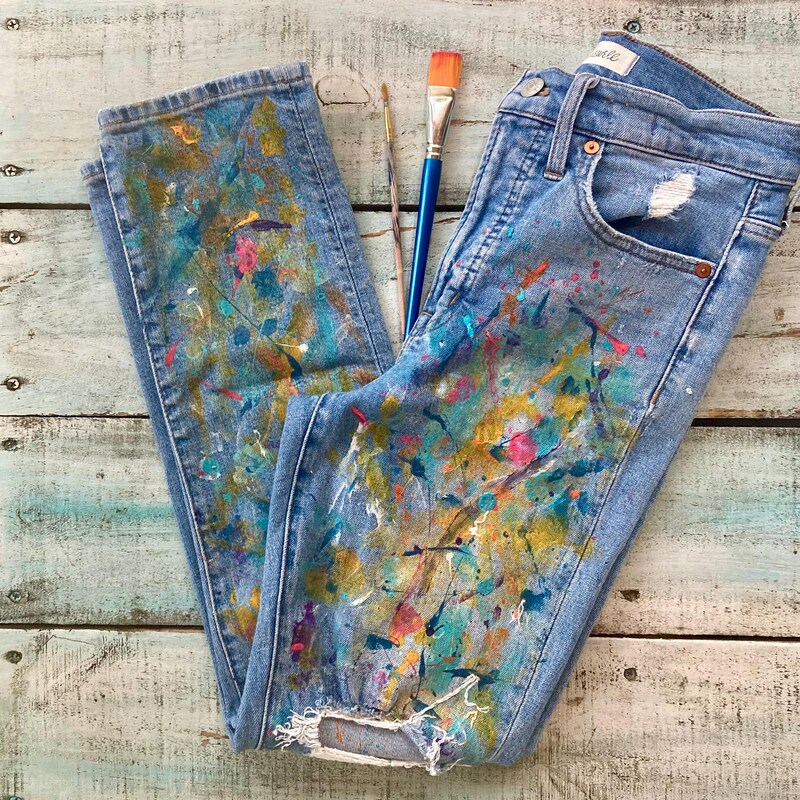 Hand Painted Jeans - Etsy