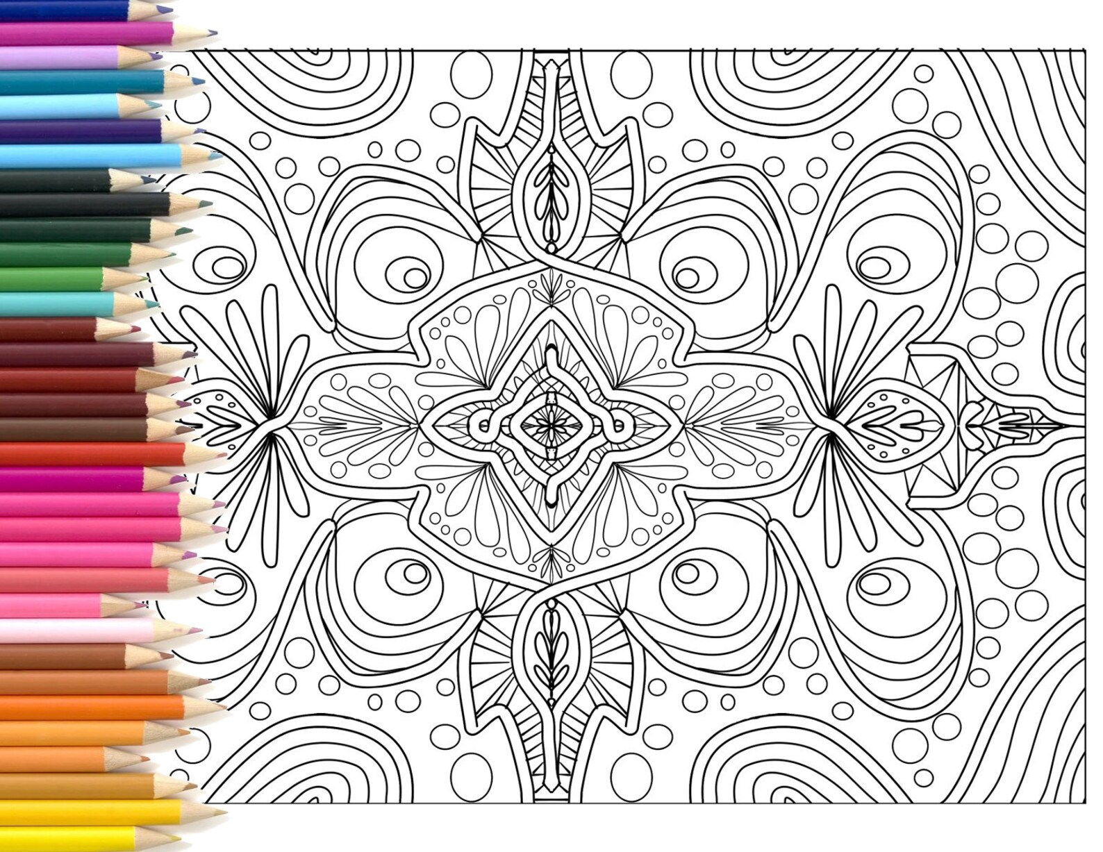 Zentangle Coloring Page, Printable Art Hand Made Illustration ...