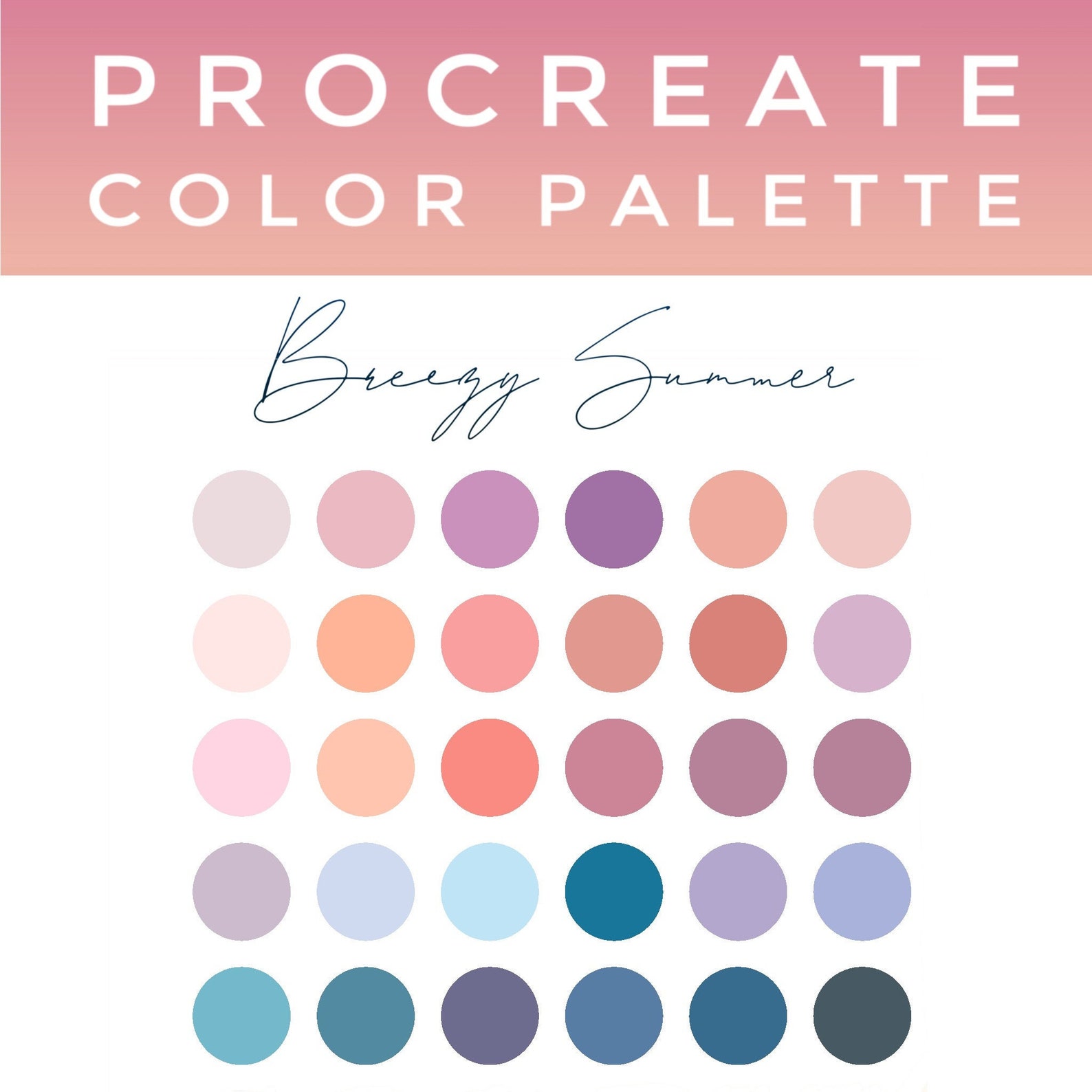 Procreate Color Palette Instant Download Color Trend 2020/ 2021 Pastel ...