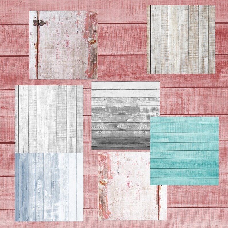 Old Distressed Wood Background Textures Digital Paper Set for Scrapbook ...