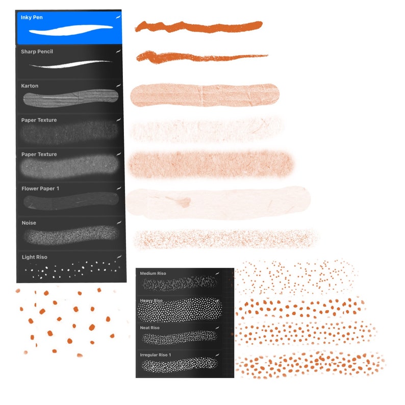 Procreate Brushes Risoprint Pack With 12 Brushes - Etsy