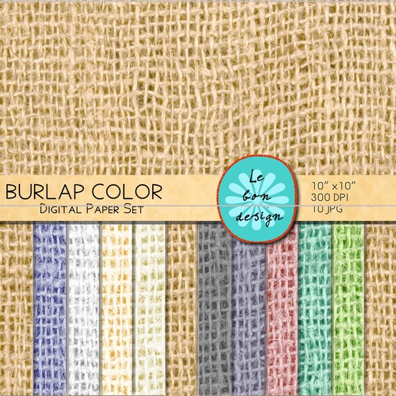 Burlap digital paper set for scrapbooking digital collage | Etsy